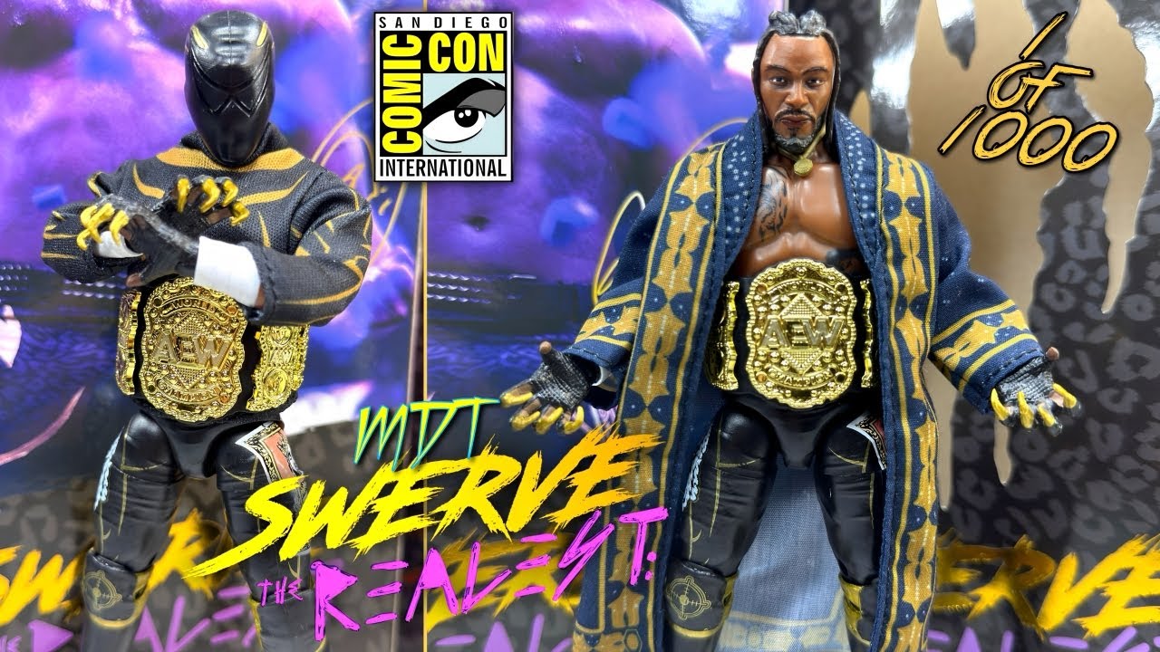 AEW UNRIVALED SDCC SWERVE STRICKLAND FIGURE REVIEW! 1 OF 1000! - YouTube