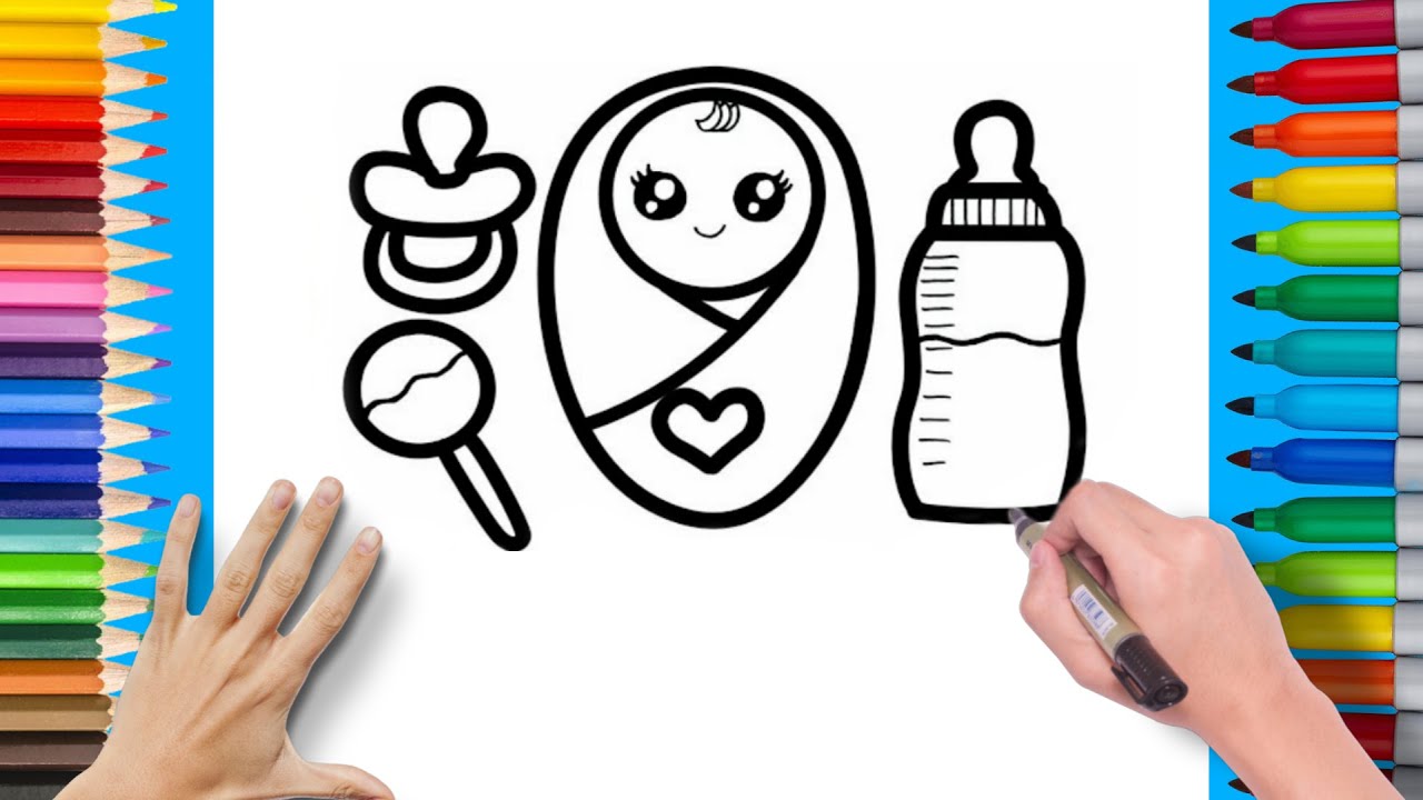 Draw a Picture of Baby | Coloring for kids & Toddlers | Drawing ...