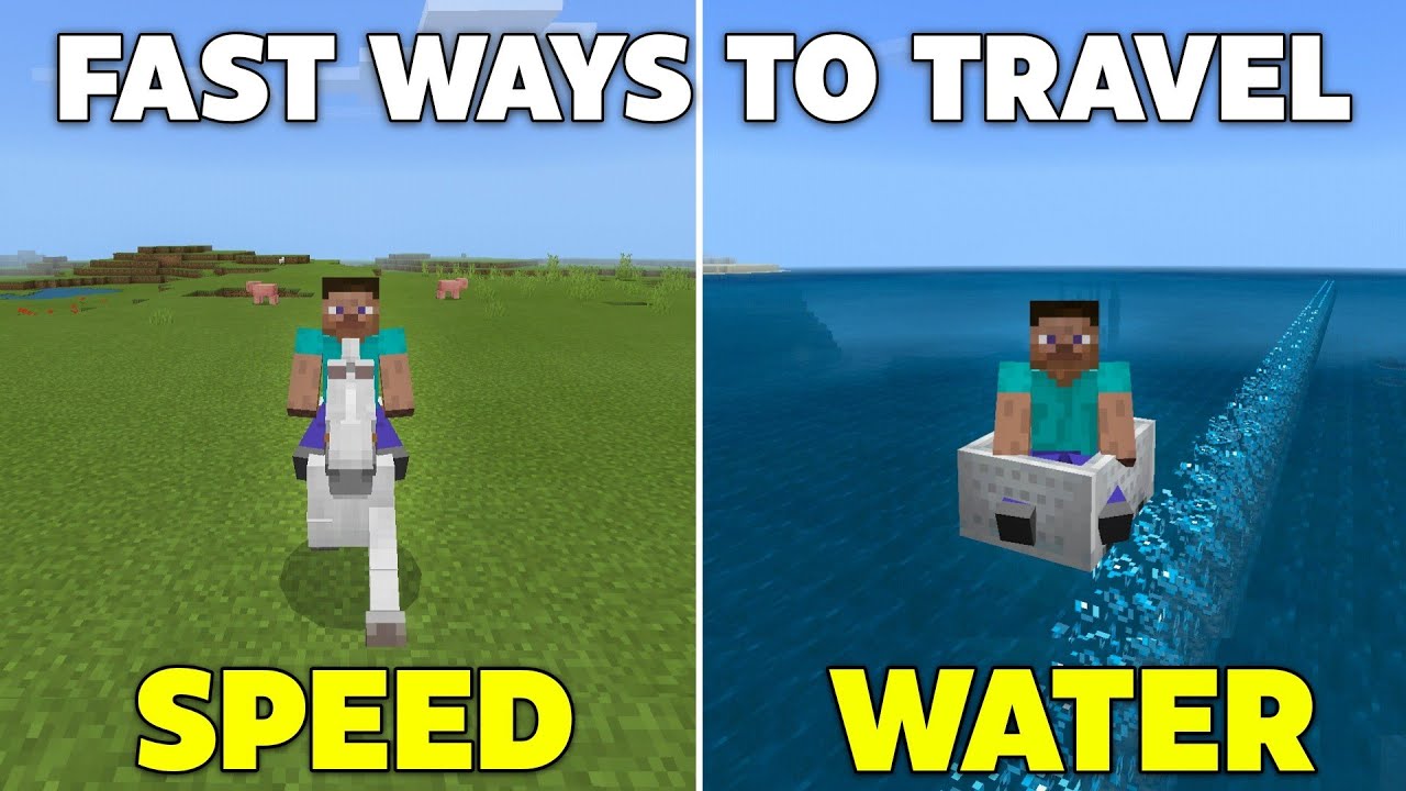 3 FAST Ways to Travel in Minecraft Bedrock! (easy) - YouTube