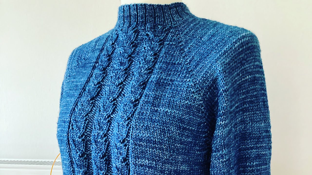 RVO Pullover mit Lacemuster stricken - #denimlovepullover - YouTube