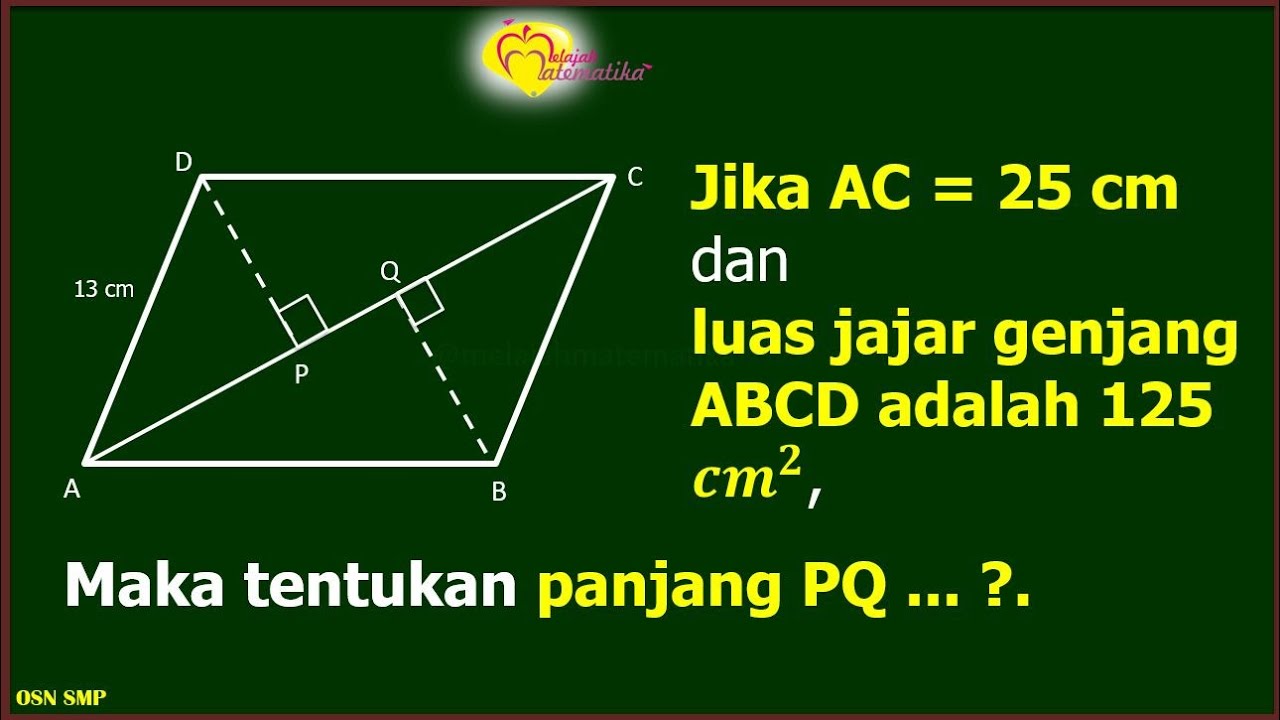 SOAL OLIMPIADE MATEMATIKA SMP | GEOMETRI -- OSN SMP 2011 - YouTube
