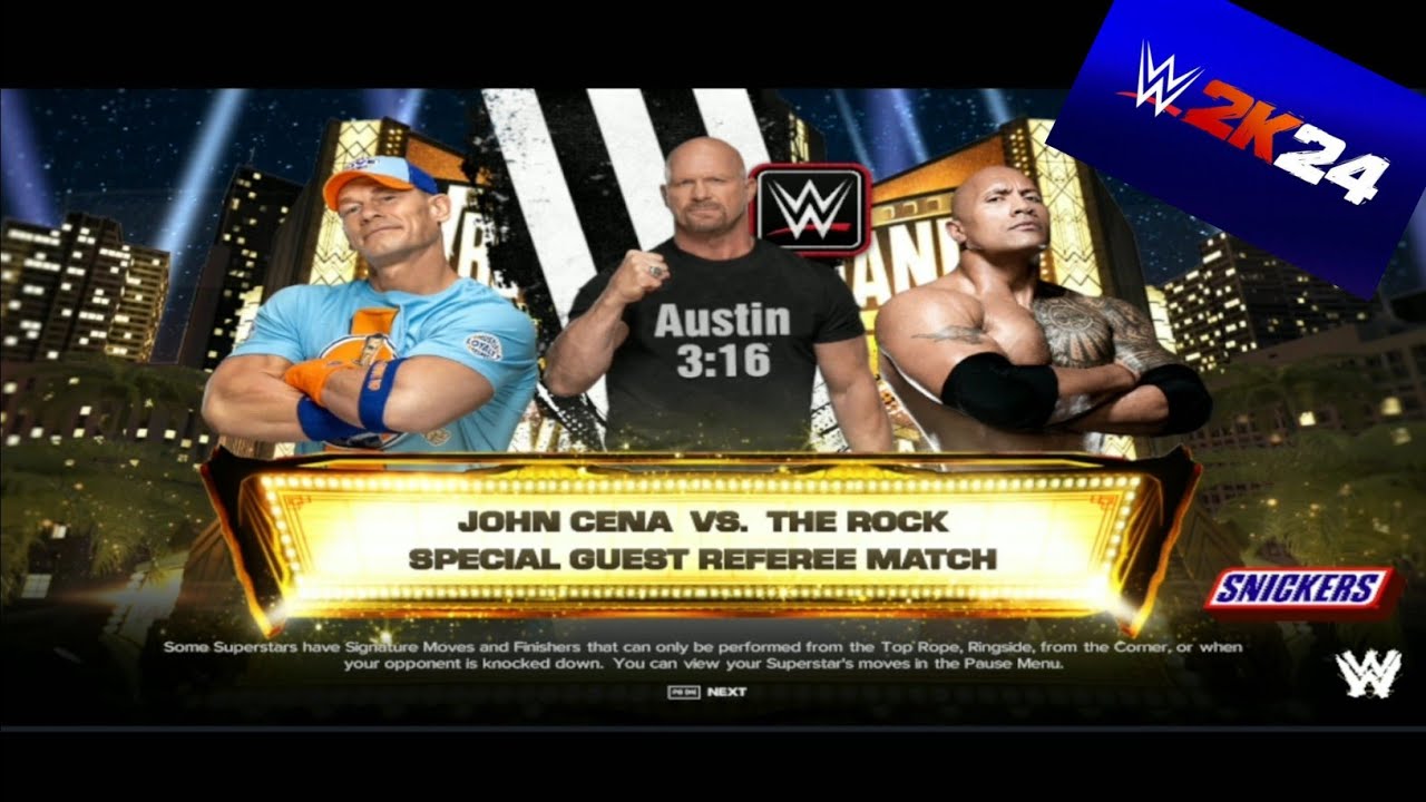 FULL MATCH - JOHN CENA VS THE ROCK SPECIAL GUEST REFEREE STONE GOLD ...