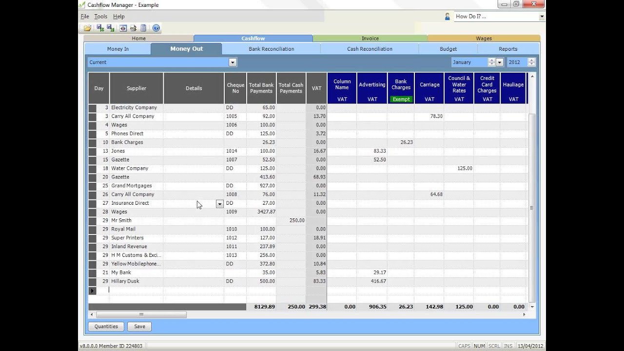How to Customise Your Money In and Money Out Columns in Cashflow ...
