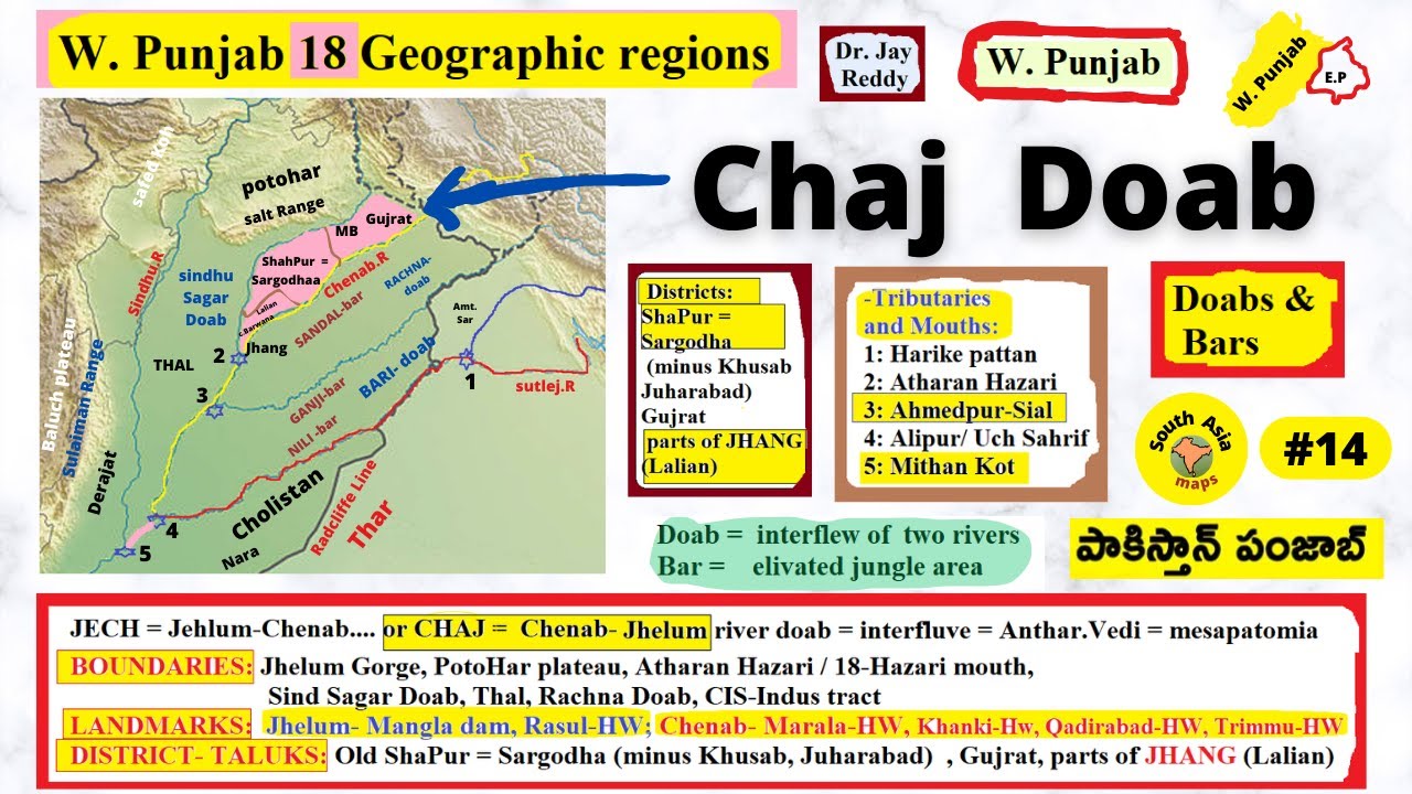 WEST Punjab #14: CHAJ DOAB ,GUJRAT| Punjab Geography | RadCliffe Line ...
