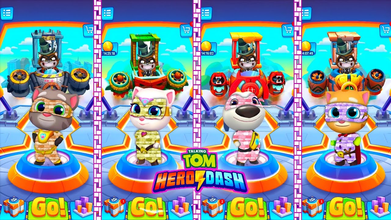 Talking Tom Hero Dash : New Design Suit Skin For 4 Super Heroes ...