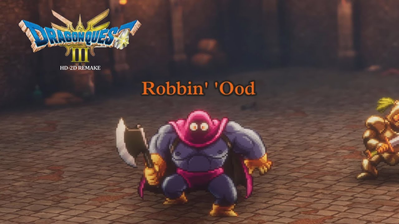 DRAGON QUEST III Lv1 Hero & 3 Gadabout Vs Robbin' 'Ood (Draconian ...