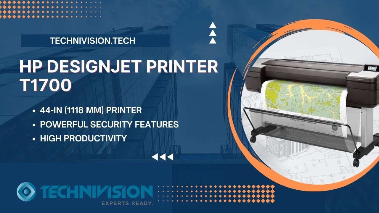 HP DesignJet T1700 44-in Printer - YouTube