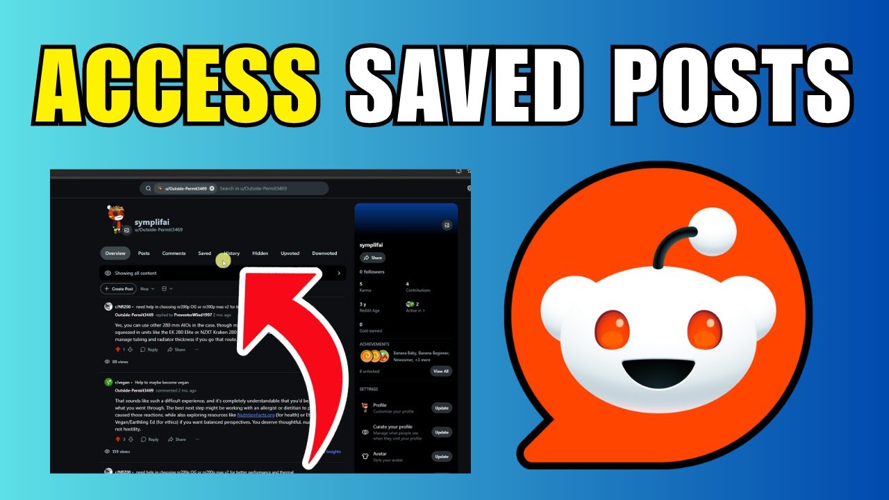 How To Access Saved Posts On Reddit | Find Saved Posts On Reddit - YouTube