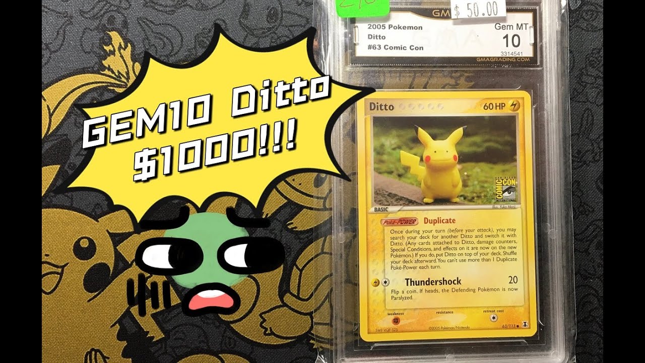 *Rare* Is it a Pikachu? No it's a $1000 GEM10 Ditto! GMA Slab - YouTube