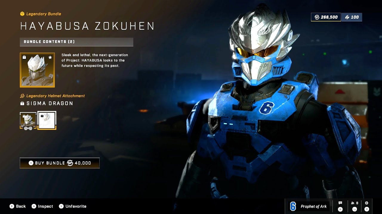 Unlocking Hayabusa Helmet in Halo Infinite for 40,000 Spartan Points ...