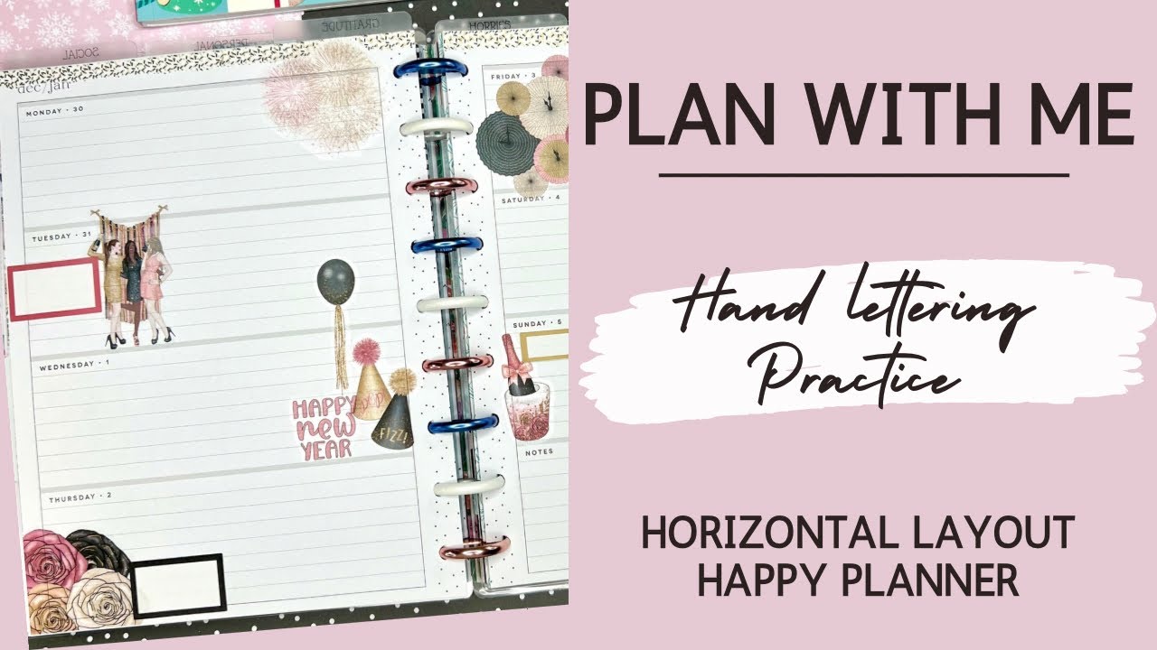 PLAN WITH ME | HORIZONTAL LAYOUT FOR HAND LETTERING PRACTICE | HAPPY ...
