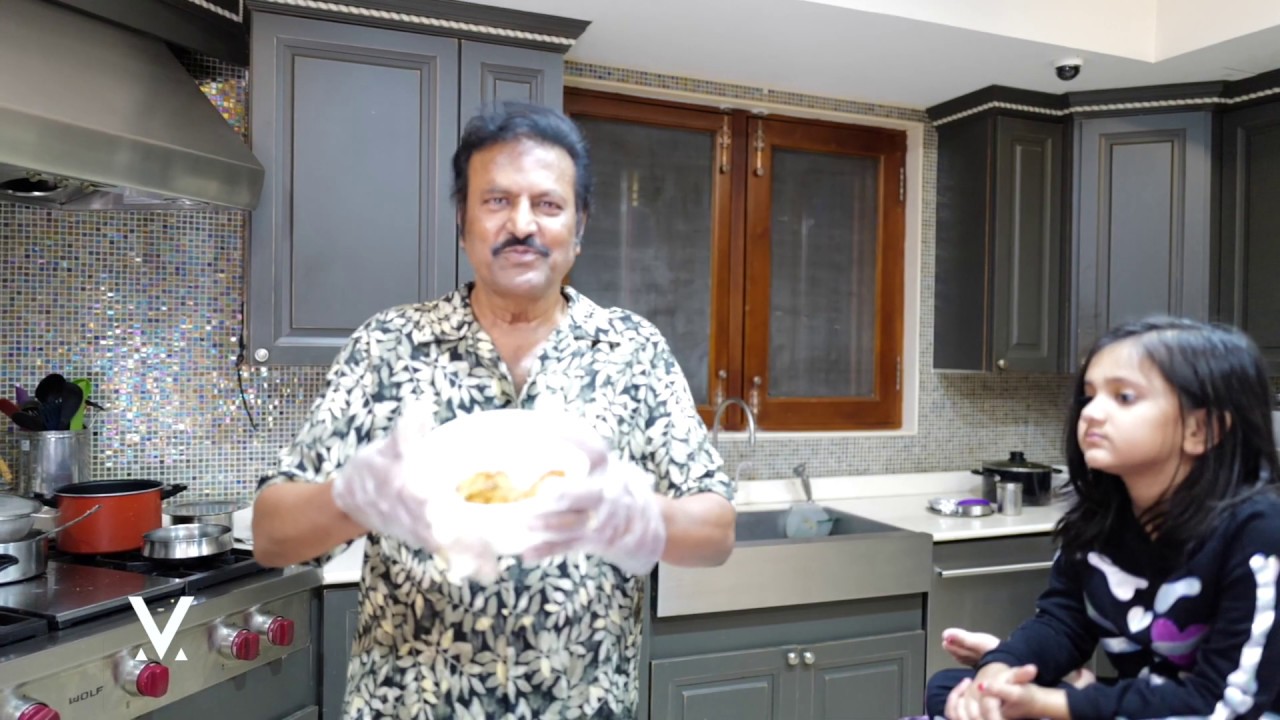 Dr M. Mohan Babu Cooks for his family Accepting Challenge by Pinky ...