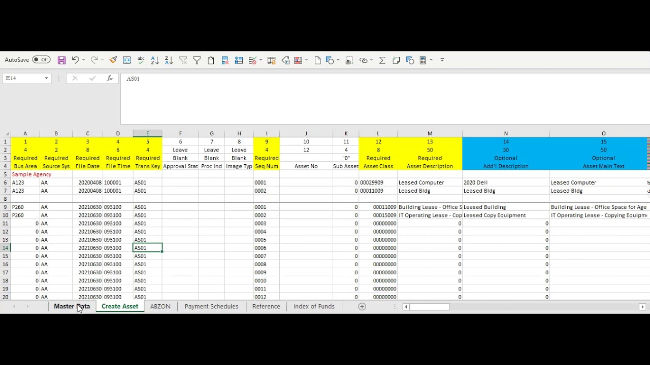 Step 4 - Setting Up Data to Create Asset Schedule for SCEIS - YouTube