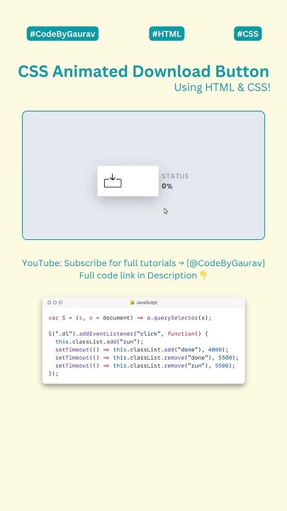 🔥css Animated Download Button With Animation Using Html And Css Webdevelopment Webcoding