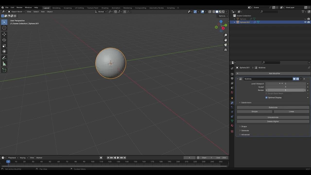 Blender VDM 004 How to Set VDM Add Modifier Multiresolution - YouTube