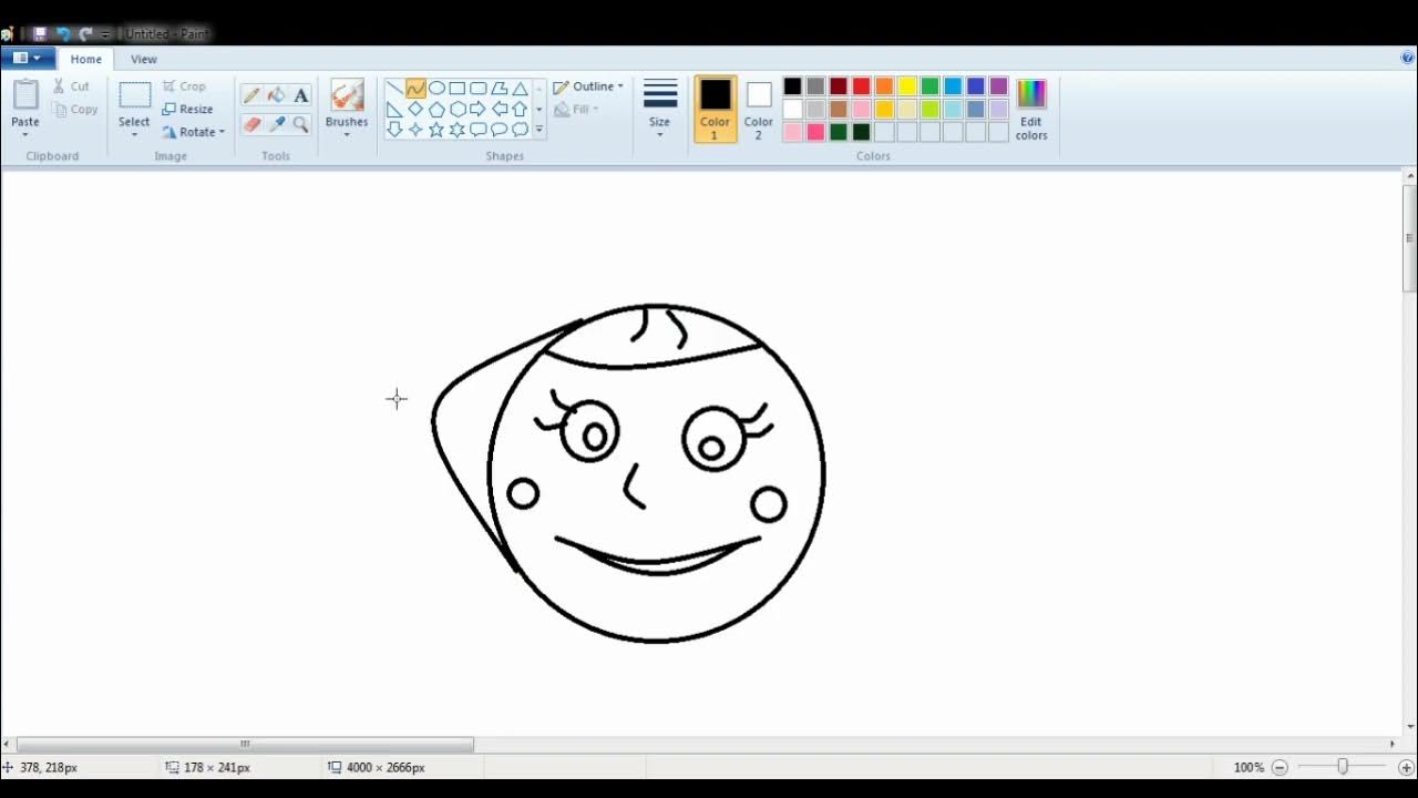 Draw a lovely face in MS Paint - YouTube