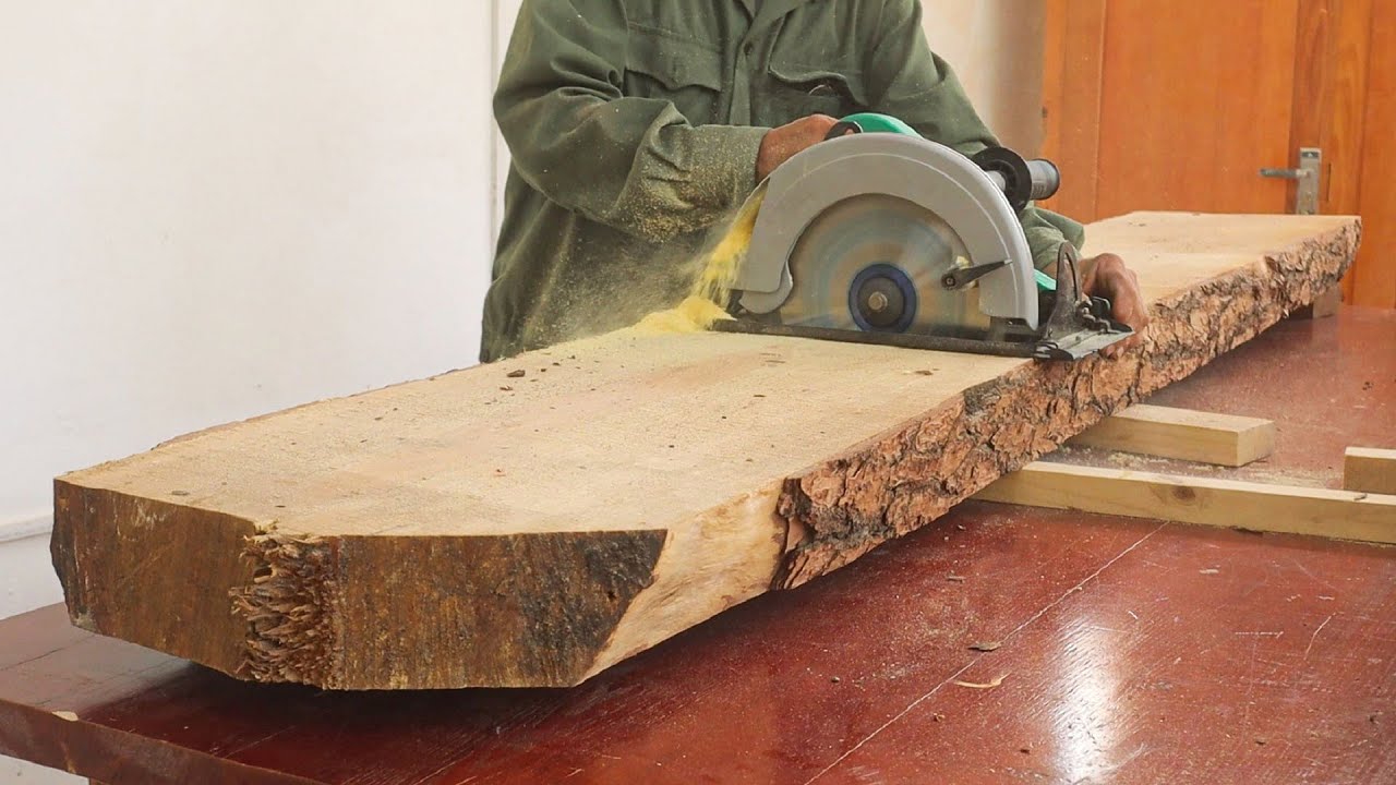 Great Woodworking Ideas From Large Solid Wood // A Table With An ...