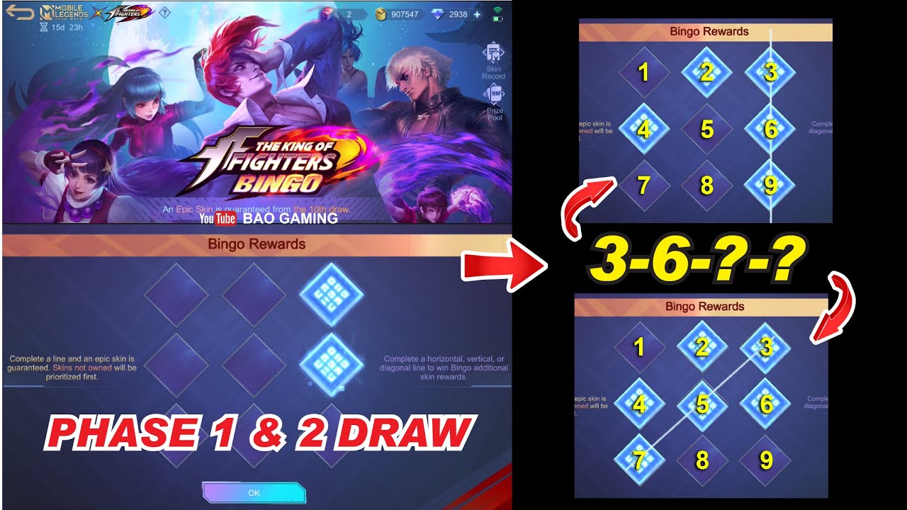 MLBB KOF BINGO PATTERN 3 6 Next Number Is Phase 2 Draw Event 2023