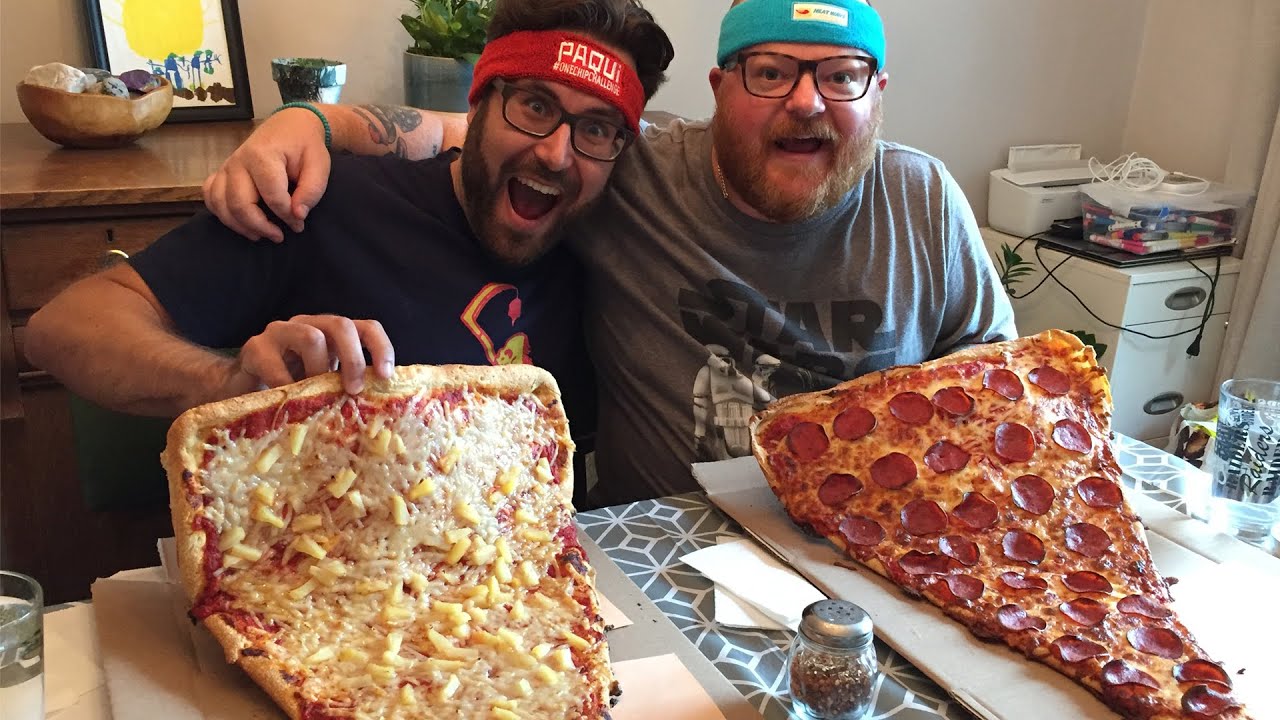 Pizza Challenge! Big Slice Pizza Challenge! - YouTube
