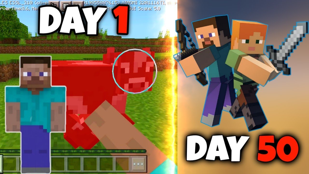 Minecraft 50 days survived challenge in Hard-core Hindi episode 4 - YouTube