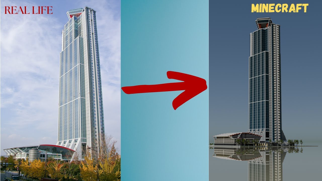 Japanese real-life skyscraper in Minecraft! - Build Timelapse - YouTube