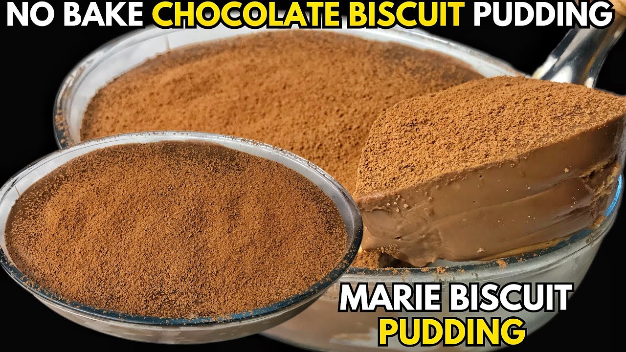 Easy Chocolate Pudding Recipe | Marie Biscuit PuddingJust 10 Mins | No ...