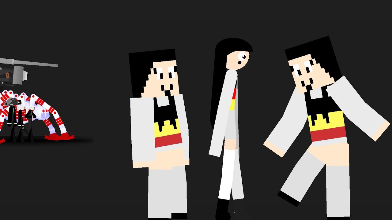 Minecraft Girl Skin on stick nodes Showcase|stick nodes animation - YouTube