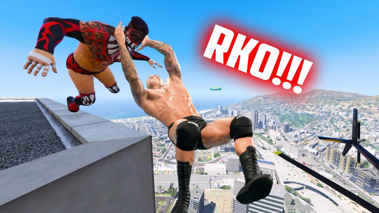 GTA 5 WRESTLING LIKE IN WWE #19 (RKO, AA, Powerbomb, and more!) - YouTube