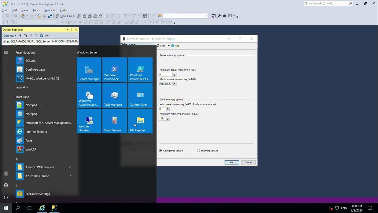 How To Set SQL Server Memory and Mix Authentication Mode - YouTube
