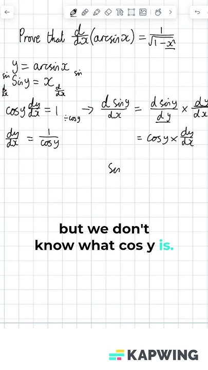 HOW TO DIFFERENTIATE ARCSIN X - A LEVEL FURTHER MATHS CORE PURE - YouTube