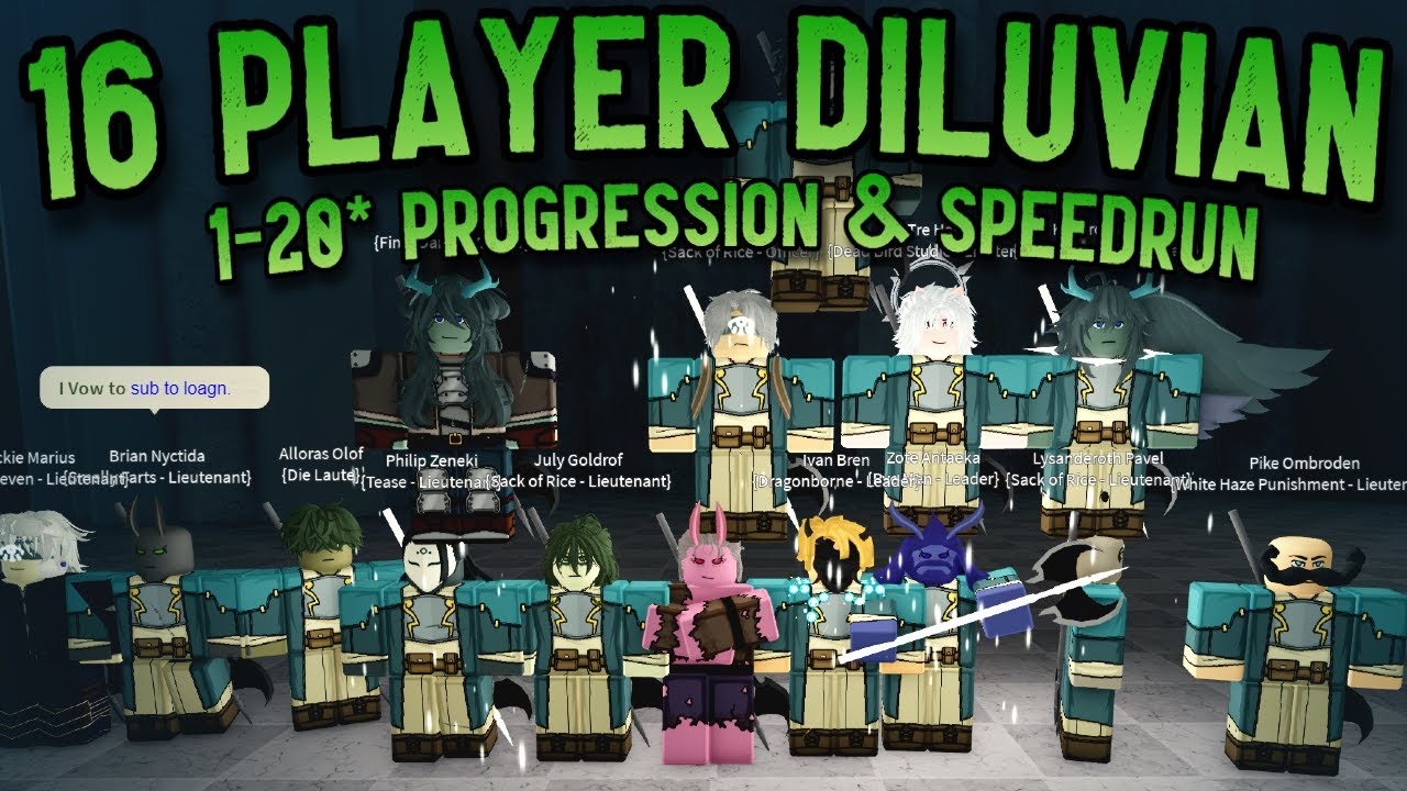 16 Player Diluvian 1-20* Abridged Progression & Speedrun || Deepwoken ...