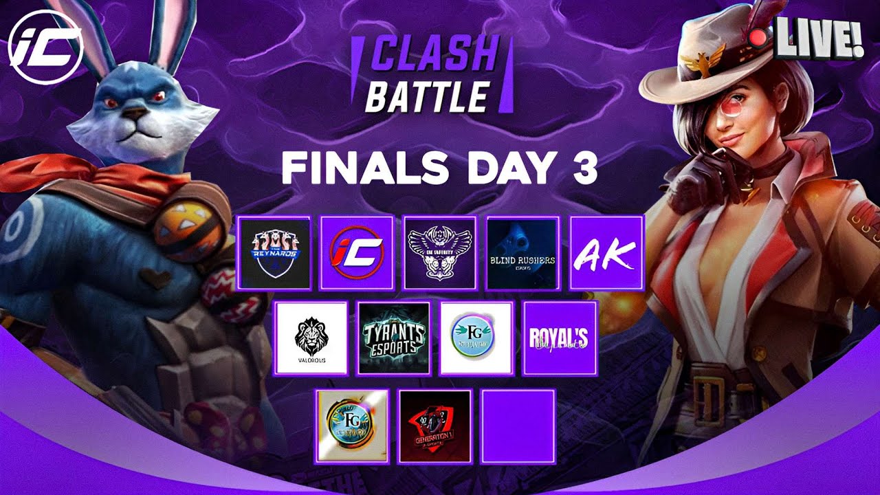 CLASH BATTLE 1K | FINALS DAY 3 | FREE FIRE TOURNAMENT - YouTube