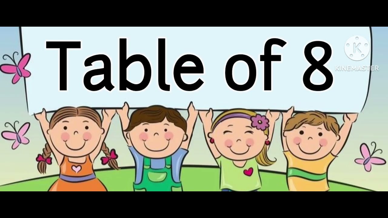 Table of 8, 8 ka table, ath ka hindsa, tables of 8 for kids, math table ...