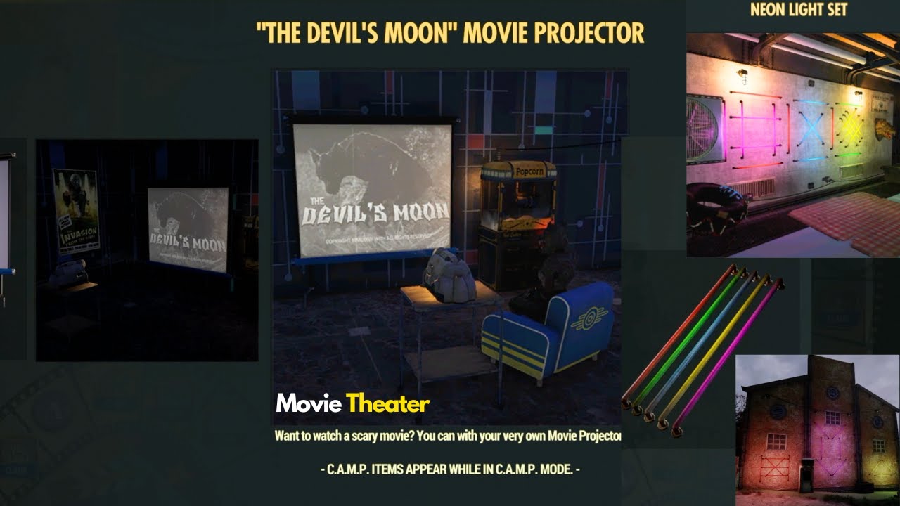 Neon Light Set Fallout 1st Exclusive Movie Projector - YouTube