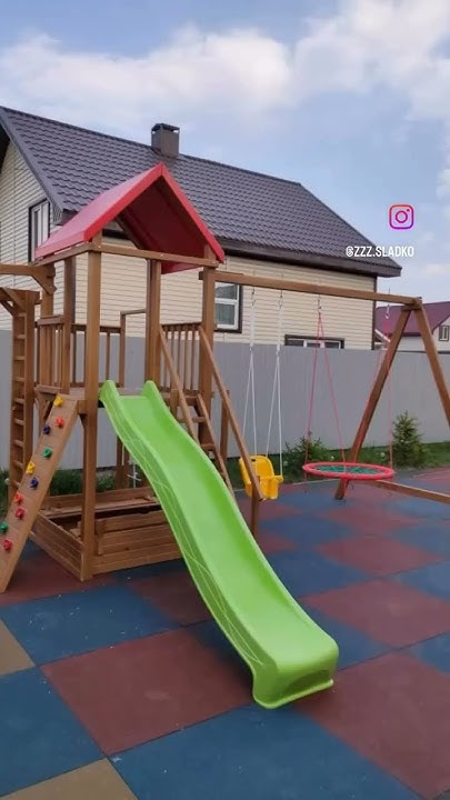 Детский уличный игровой комплекс Горка скалодром песочница домик для ...