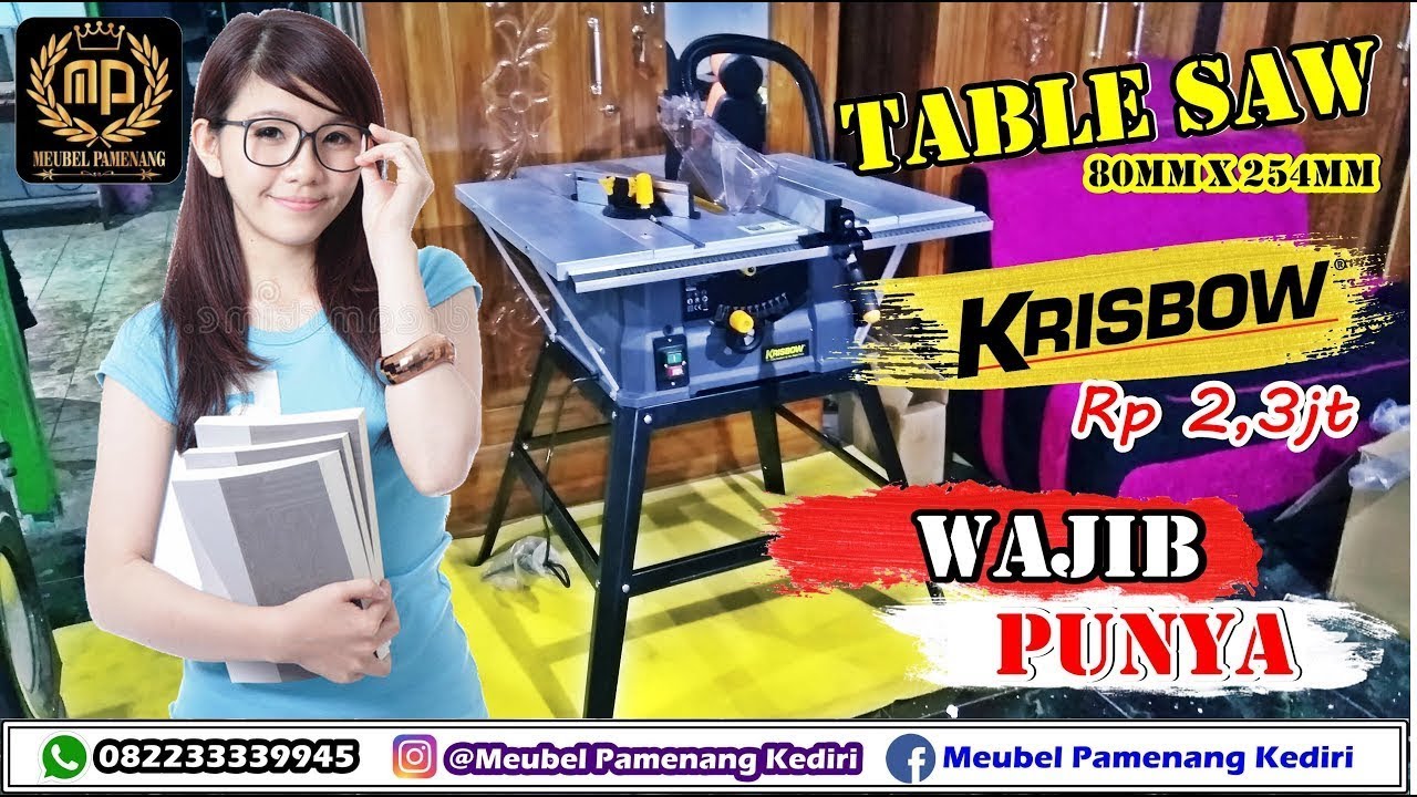 Unboxing Table Saw Krisbow 80mm x 254 mm dan cara merakit sampai ...