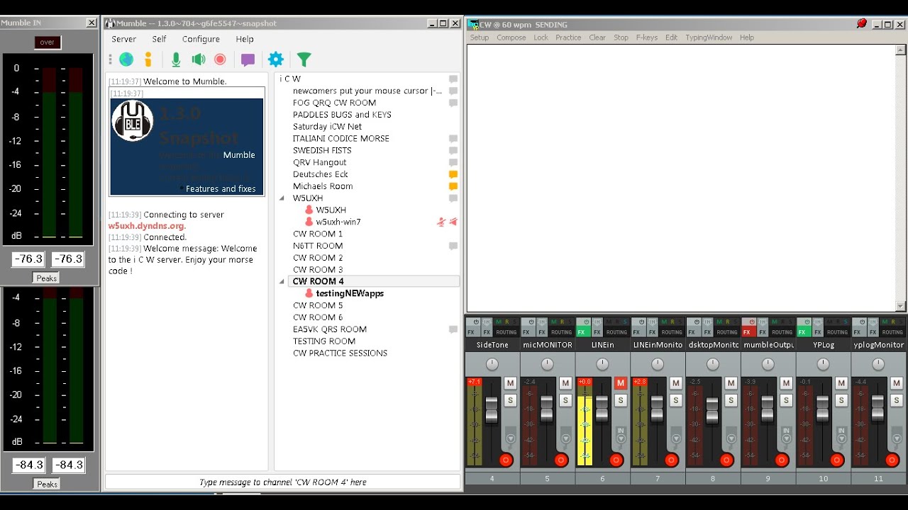 Morse Code QSO over the internet - software setup - config 17 - Reaper ...