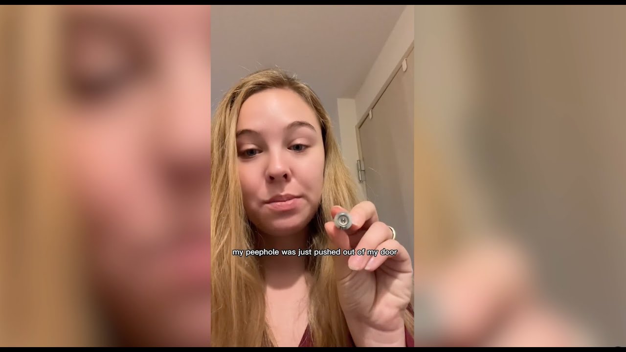 Someone removed her peephole! 😱 - YouTube