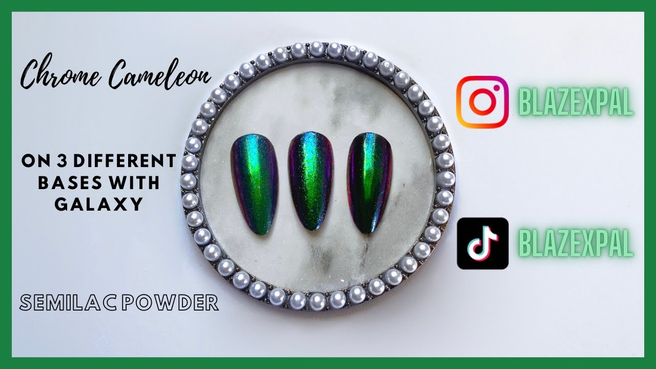 How to apply chrome powder? | Semilac Galaxy powder on 3 different ...