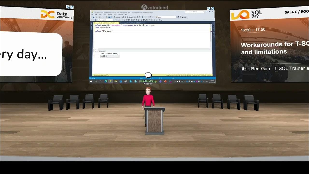 SQLDay 2021 - Workarounds for T-SQL restrictions and limitations - Itzik Ben-Gan - YouTube