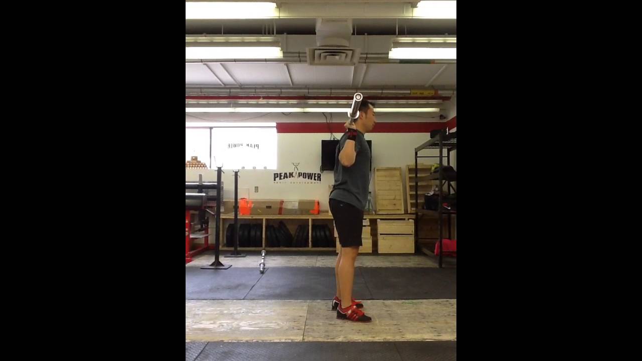 Behind the neck snatch jerk - YouTube