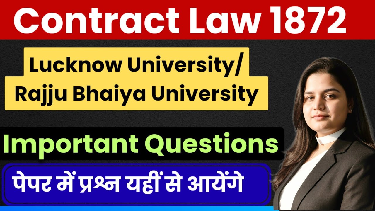 Contract Law LLB 1st Semester Important Question | LLB/ BA LLB Exam ...