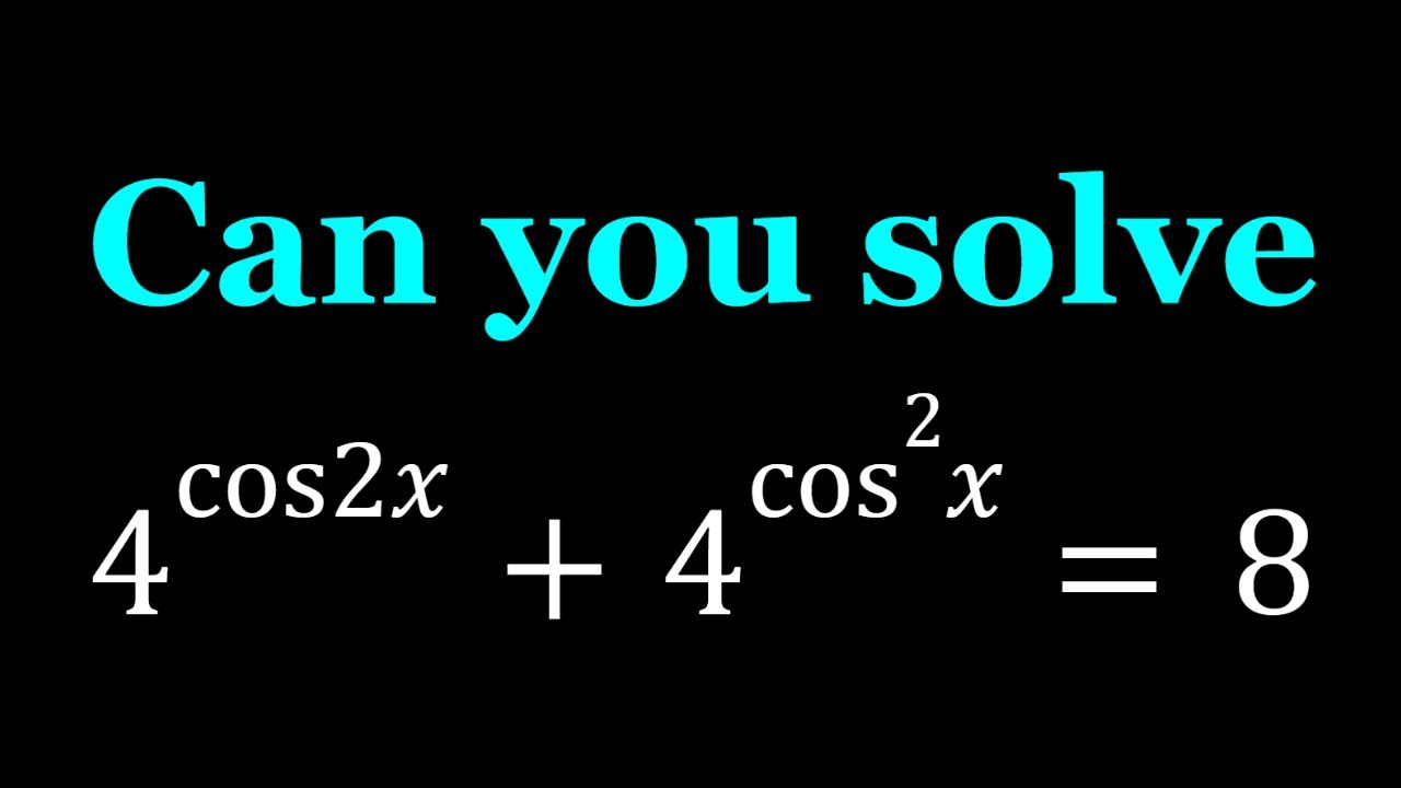 An Exponential Trig Equation | Double Angles - YouTube