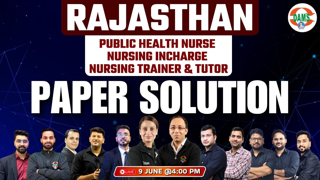 Rajasthan PHN, Nursing Incharge & Nursing Trainer & Tutor Paper ...
