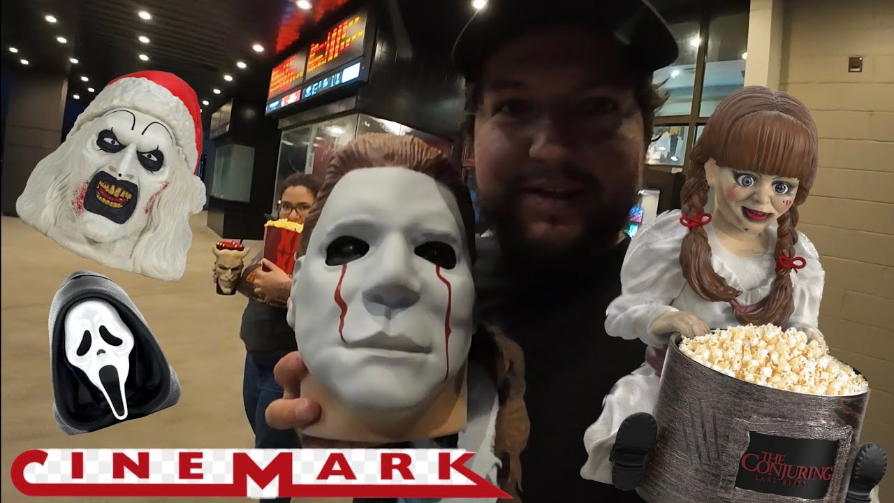 Michael myers popcorn bucket and blsckphone cup release @cinemark - YouTube