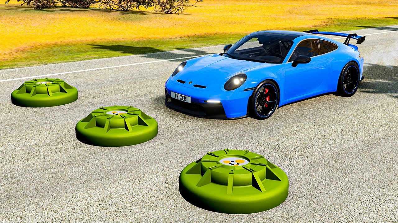 Cars vs Land Mines | BeamNG.Drive - YouTube