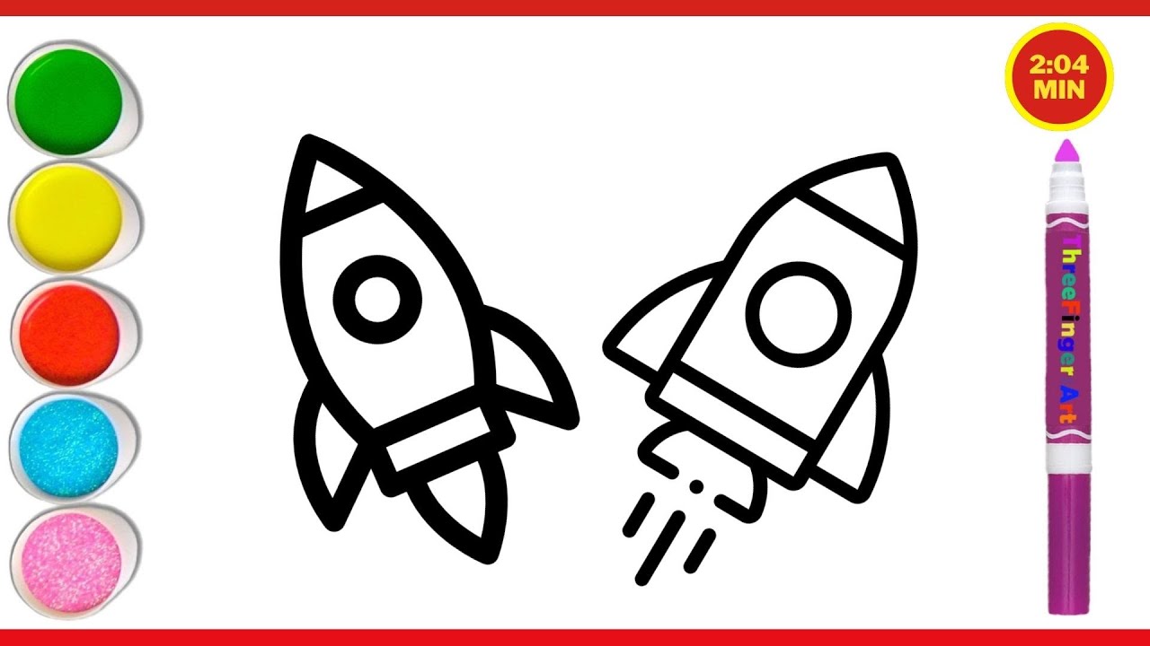 How To Draw a Rocket Step By Step For Kids,Toddlers | How To Draw |Step ...
