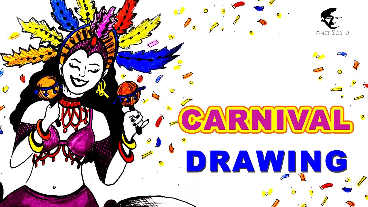 Let's Get Creative: Fun and Colorful Girl Drawing for Carnival! - YouTube