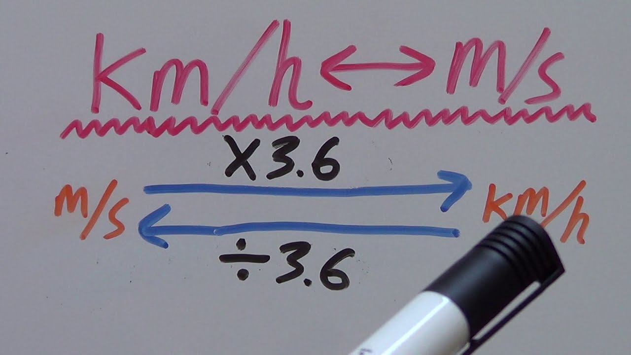 How to convert between km/h and m/s - YouTube