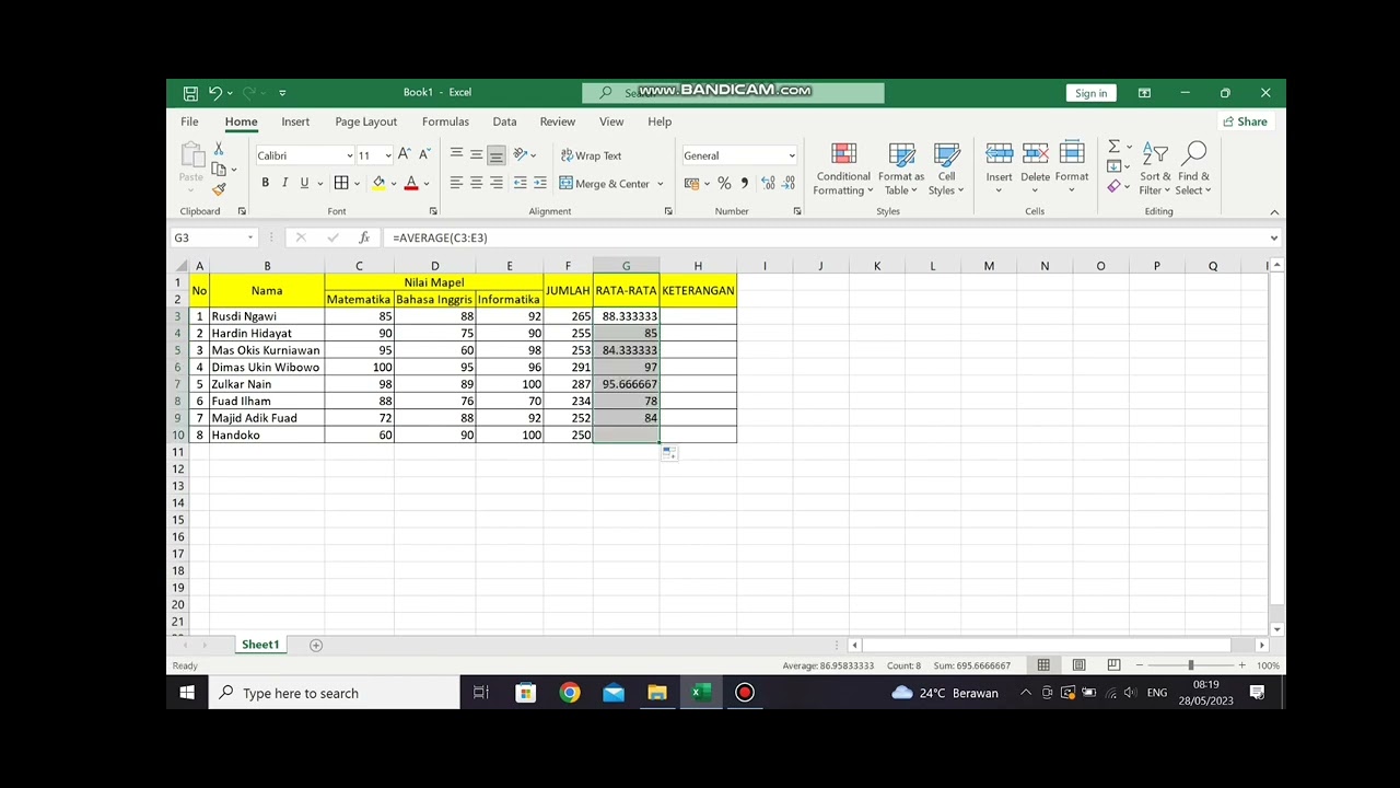 Tutorial Sum Average If Di Microsoft Excel Youtube 5028
